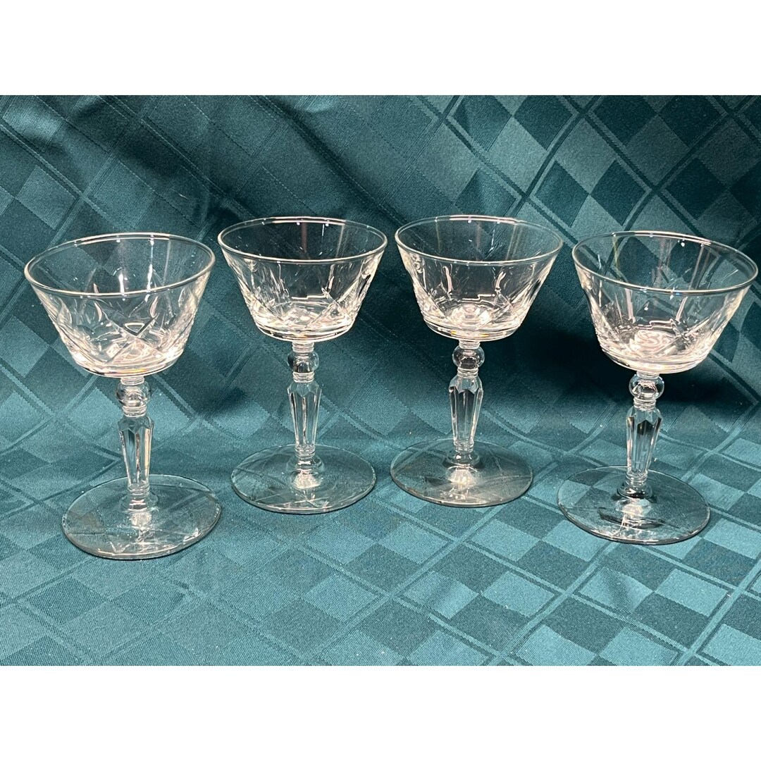 Four (4) Vintage Libbey Rock Sharpe Cordial Sherry Glasses Star of ...