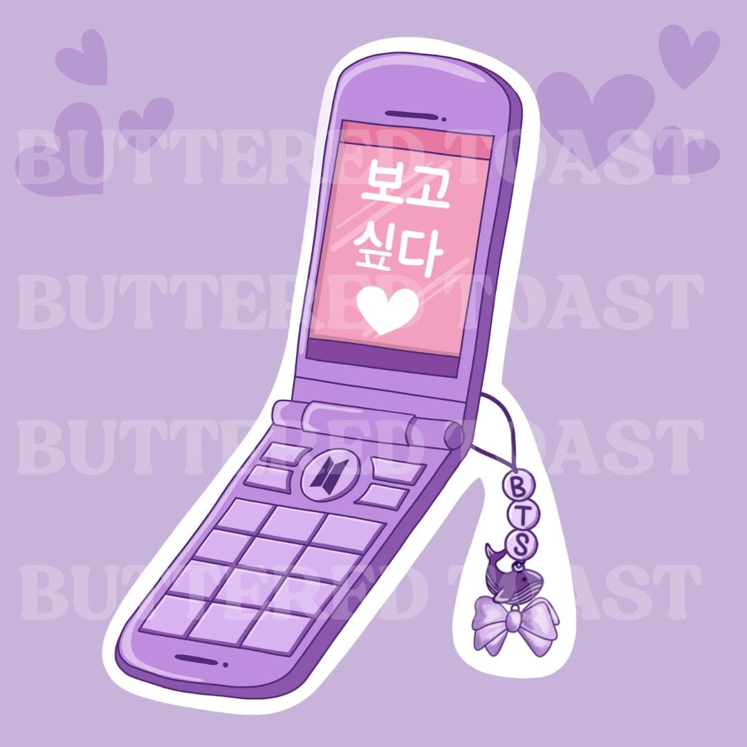 BTS Flip Phone Vinyl Sticker | BTS Vinyl Sticker | Cute BTS Vinyl ...