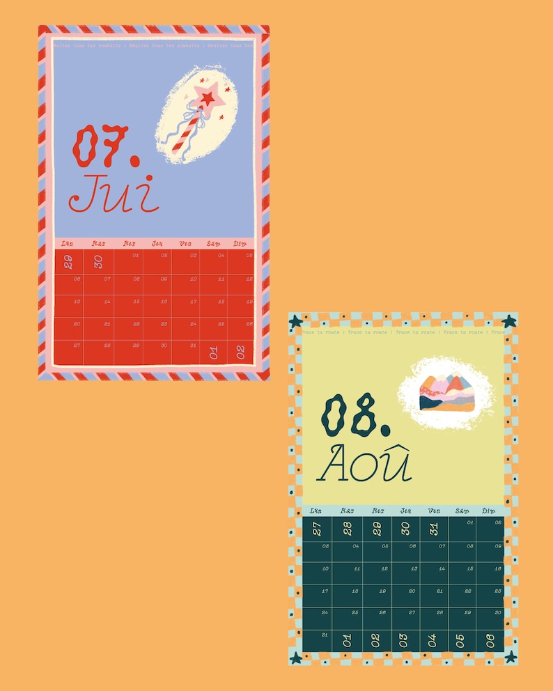 Illustrated and Colorful 2026 Calendar - DIGITAL - Etsy