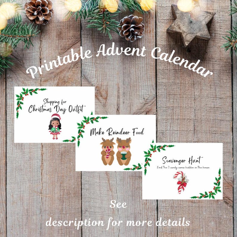 Printable Christmas Activity Calendar for Kids: Holiday Countdown Game ...