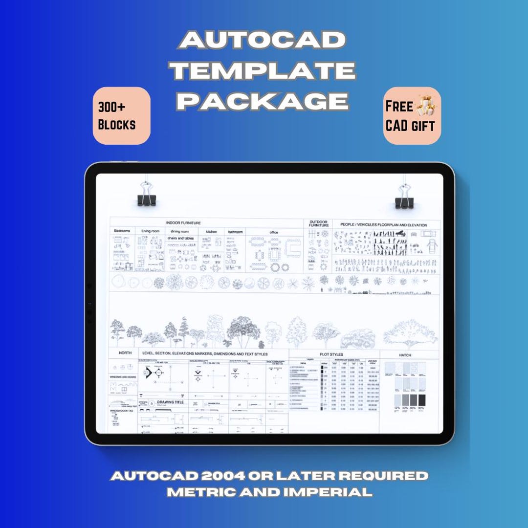 Autocad Template Package + Autocad Blocks Free Gift | All-in-one ...