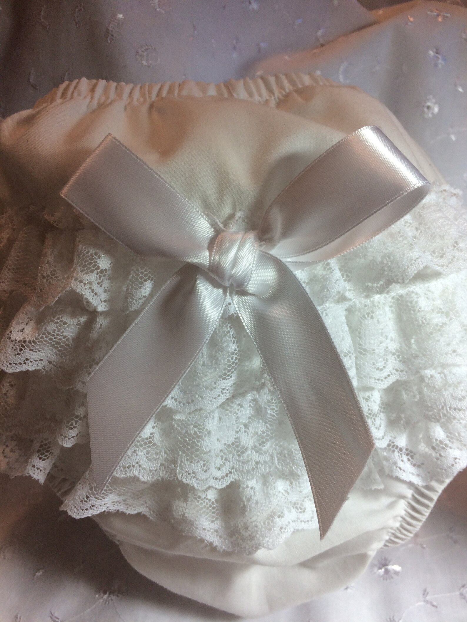 White Diaper Cover / White Infant Baby Girl Blessing Gown Christening ...