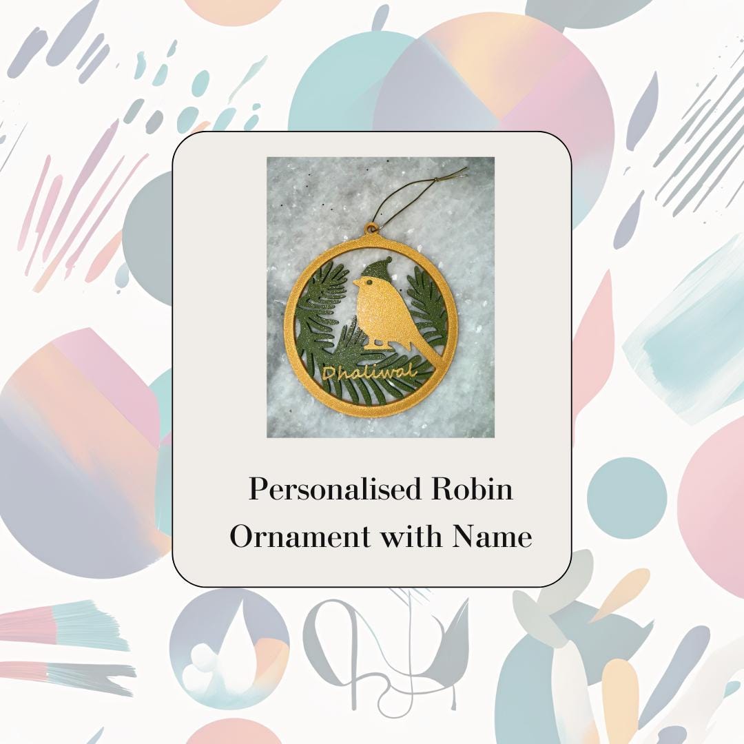 Personalised Robin Ornament With Name - Etsy