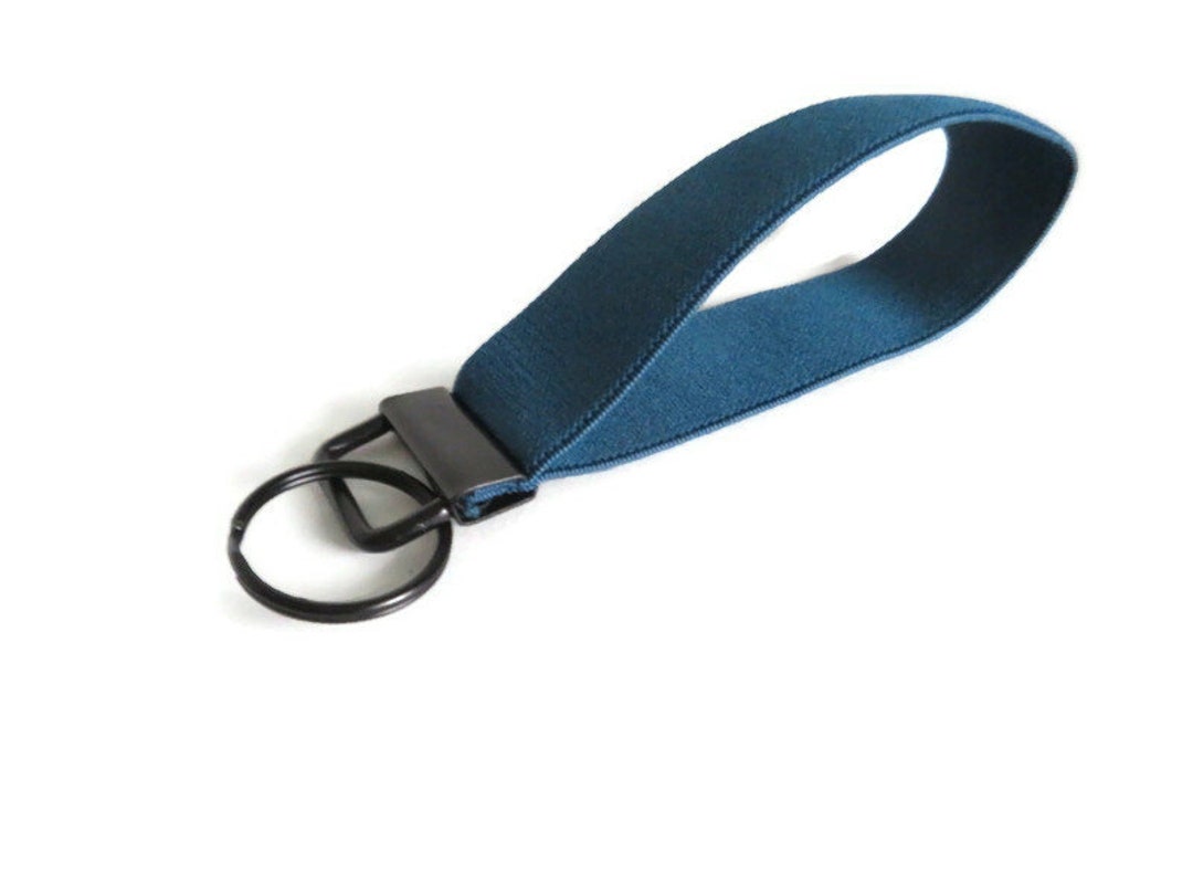 Favorite Stretchy Key Fob in Deep Ocean Blue Wrist Keyholder W/black ...