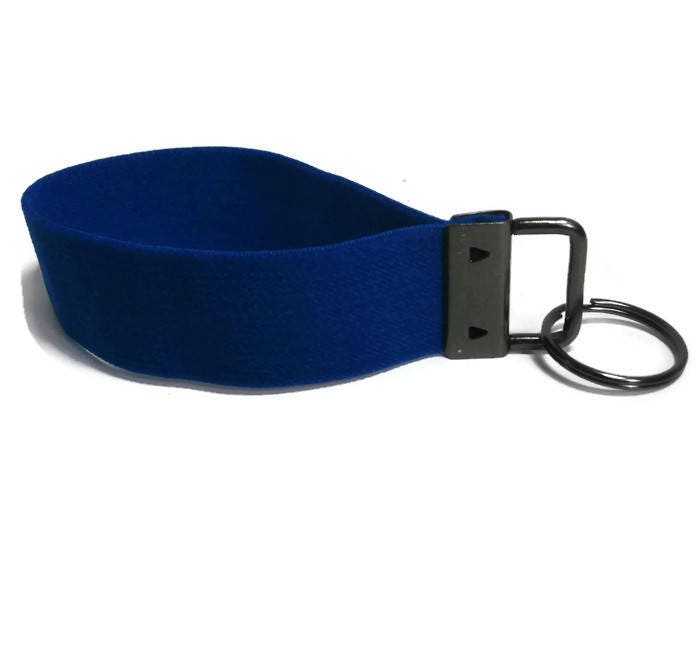 Royal Blue Stretch Wrist Key Fob | Gunmetal Black Hardware - Etsy