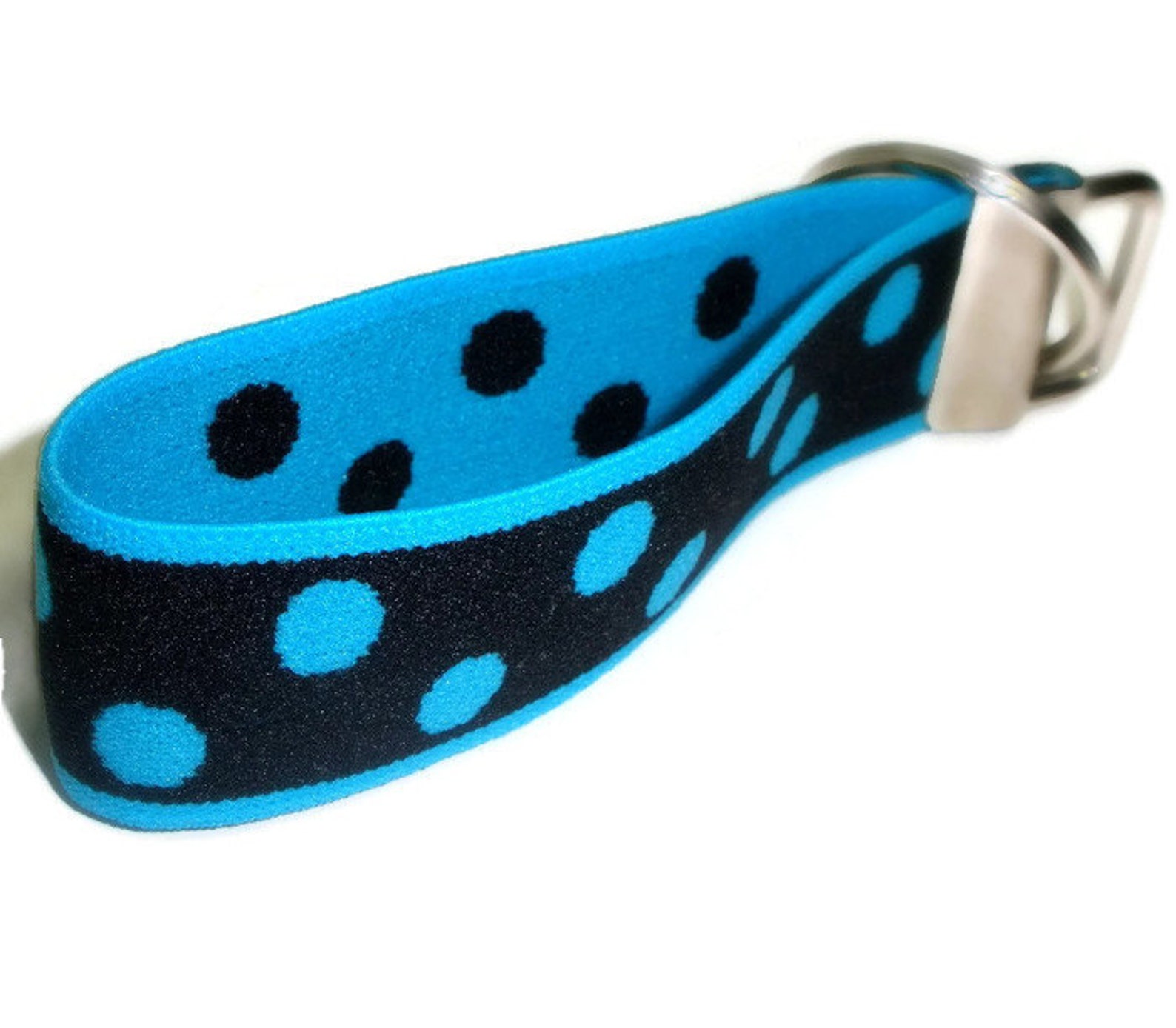 Stretchy Wrist Key Fob. Black and Turquoise Stretch Bracelet - Etsy