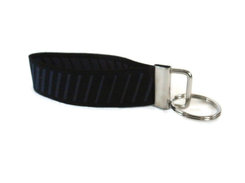 Black With Gray Stripes Key Fob Stretchy Black and Grey Key Holder ...
