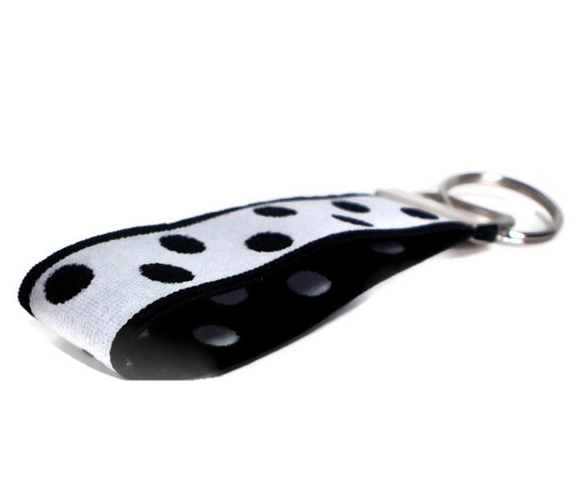 Key Fob. Black and White Stretch Key Fob Keyring. Favorite Key Fob ...