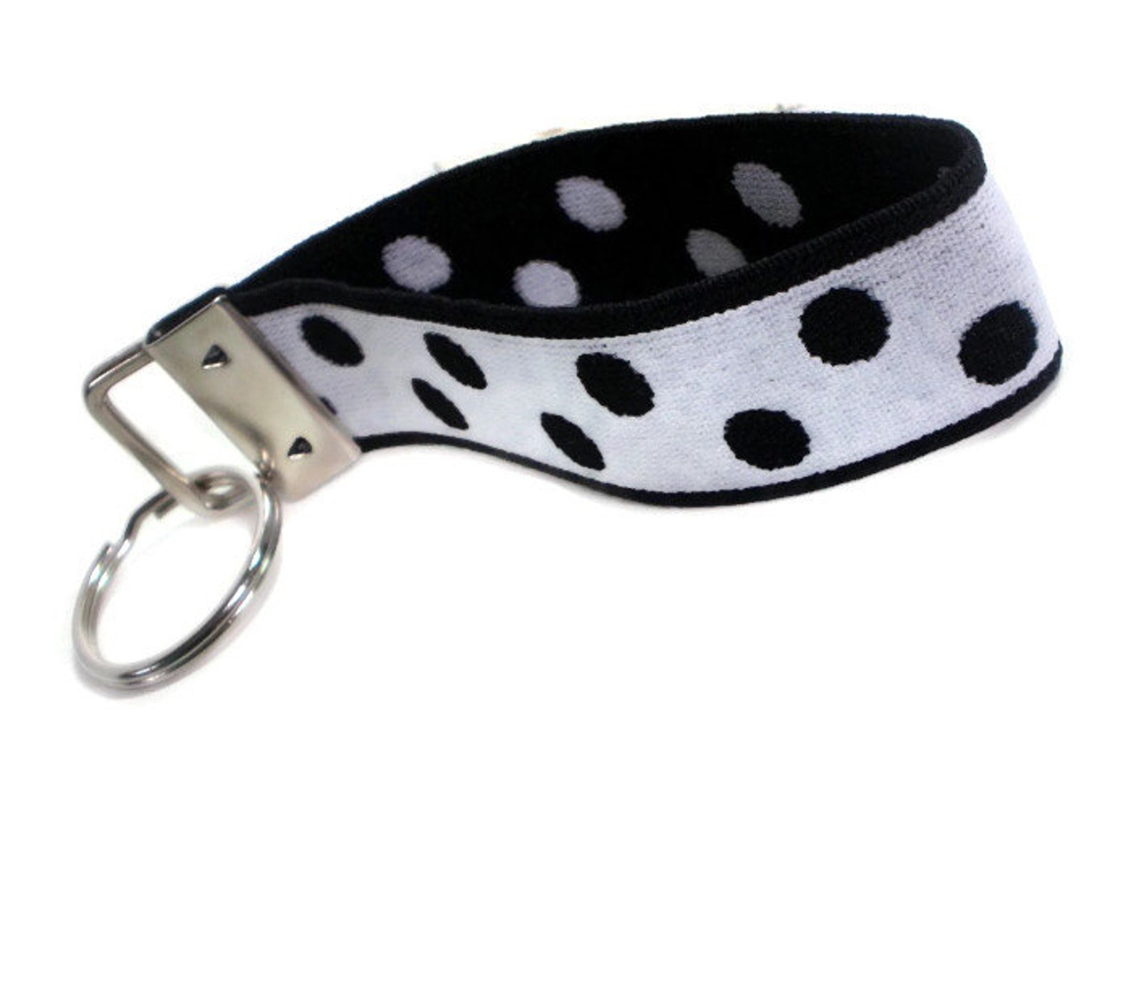 Key Fob. Black and White Stretch Key Fob Keyring. Favorite Key Fob ...