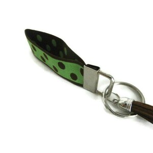Stretchy Key Fob W/snap Clip Option, Wrist Key Holder Lime Green With ...