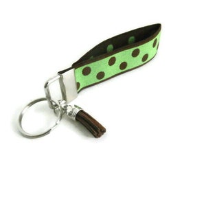 Stretchy Key Fob W/snap Clip Option, Wrist Key Holder Lime Green With ...