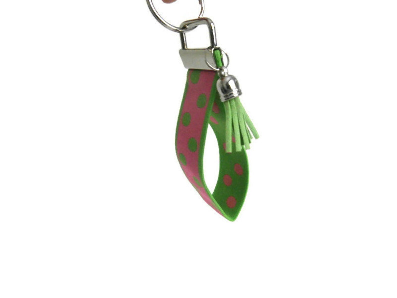 Wrist Key Holder W/snap Clip Option. Pink W/green Dots - Etsy