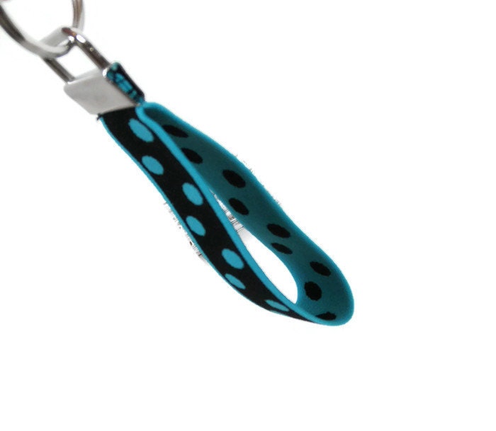 Stretchy Wrist Key Fob. Black and Turquoise Stretch Bracelet - Etsy