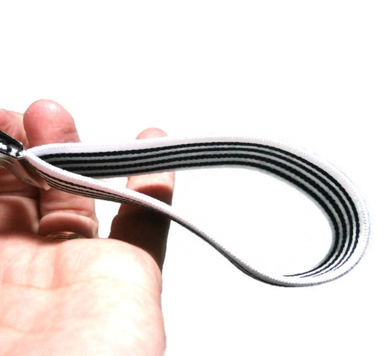 Black and White Striped Key Fob. White and Black Stretchy Key - Etsy