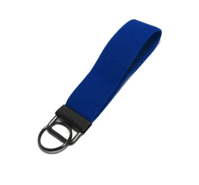 Royal Blue Stretch Wrist Key Fob | Gunmetal Black Hardware - Etsy