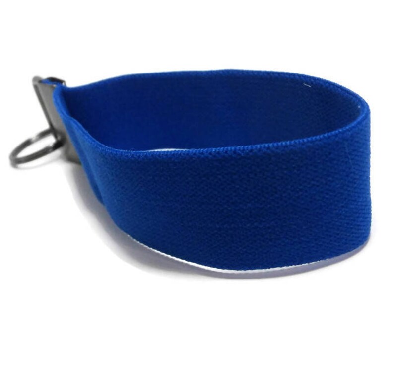 Royal Blue Stretch Wrist Key Fob | Gunmetal Black Hardware - Etsy