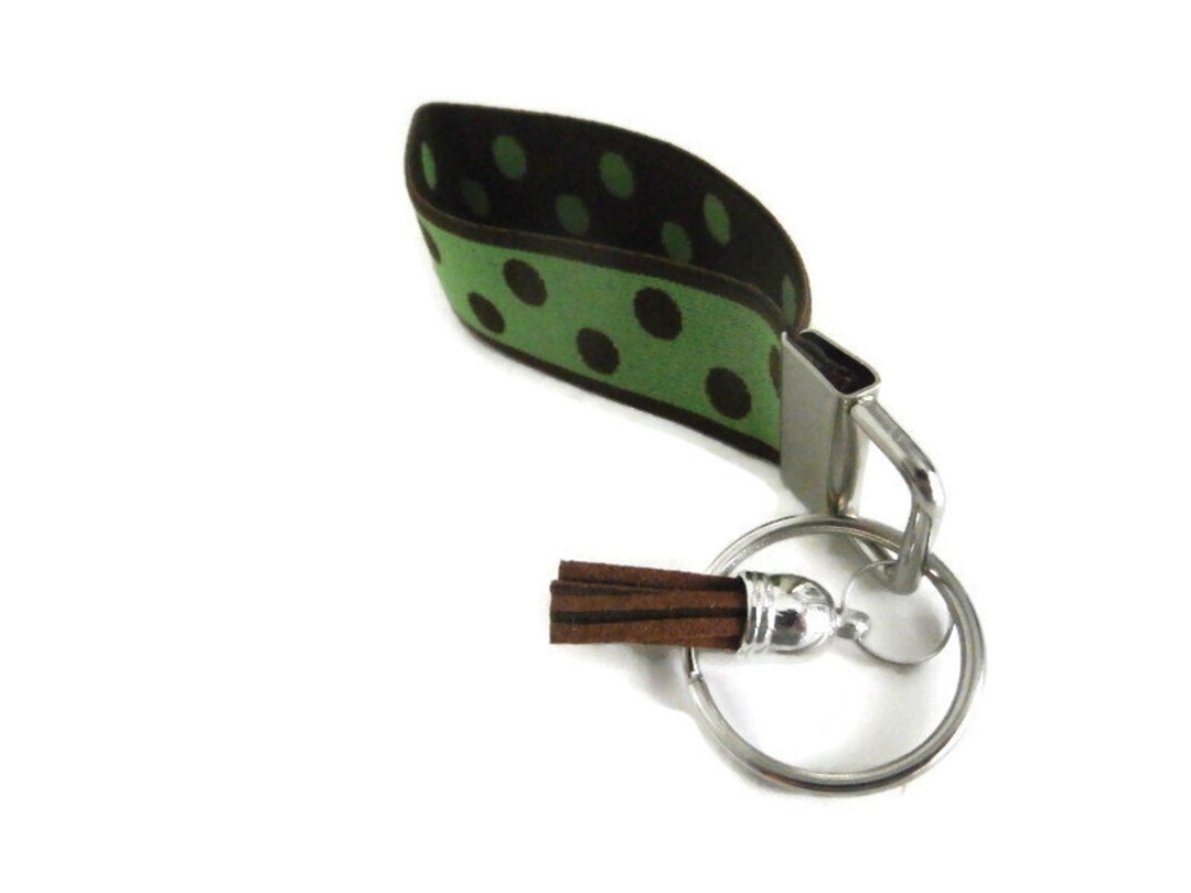 Stretchy Key Fob W/snap Clip Option, Wrist Key Holder Lime Green With ...