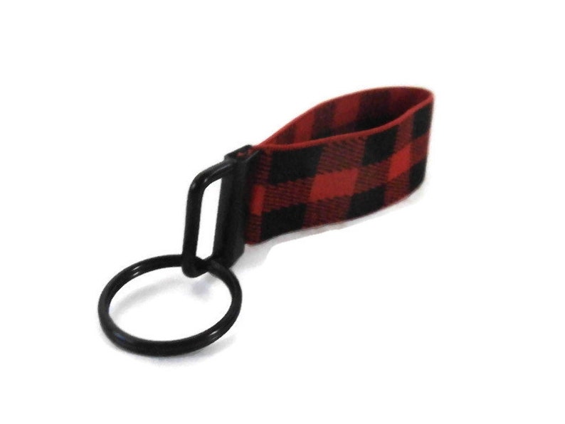 Buffalo Plaid Key Fob Stretch Keyholder Black and Red Plaid | Etsy