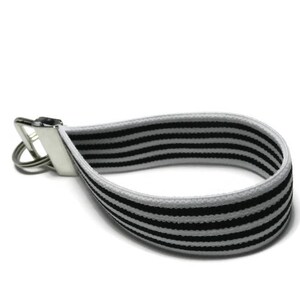 Black and White Striped Key Fob. White and Black Stretchy Key Fob ...