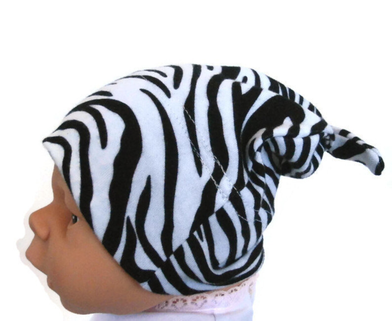 Zebra Baby Hat, Stretchy Black and White Newborn Hospital Homecoming ...