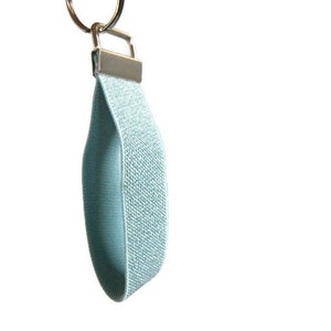 Key Fob Wrist Lanyard, Stretchy Key Wristlet, Metallic Aqua Blue ...