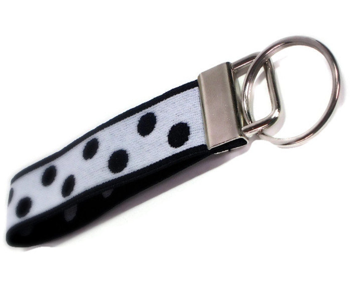 Key Fob. Black and White Stretch Key Fob Keyring. Favorite Key Fob ...