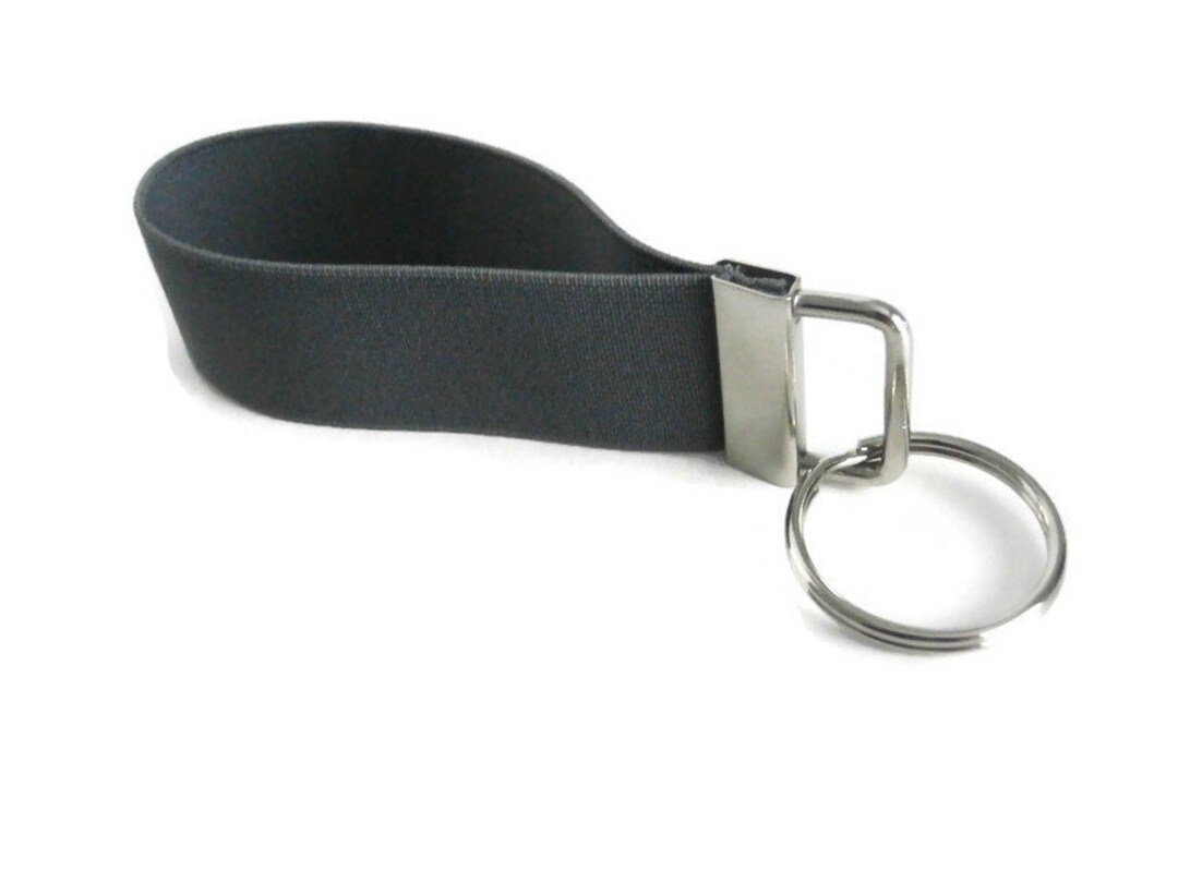Stretchy Gray Key Fob | Solid Medium Grey Key Holder | Bracelet Style ...