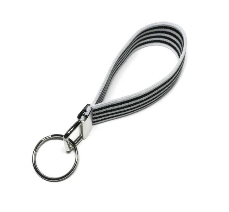 Black and White Striped Key Fob. White and Black Stretchy Key - Etsy
