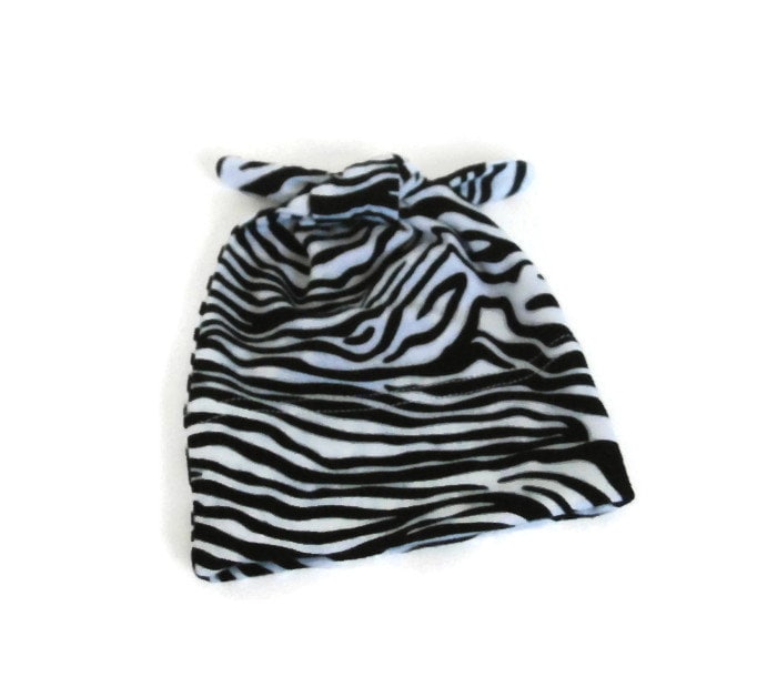 Zebra Baby Hat Stretchy Black and White Newborn Hospital - Etsy