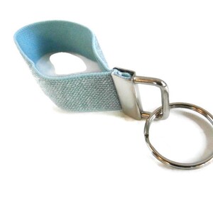 Key Fob Wrist Lanyard, Stretchy Key Wristlet, Metallic Aqua Blue ...