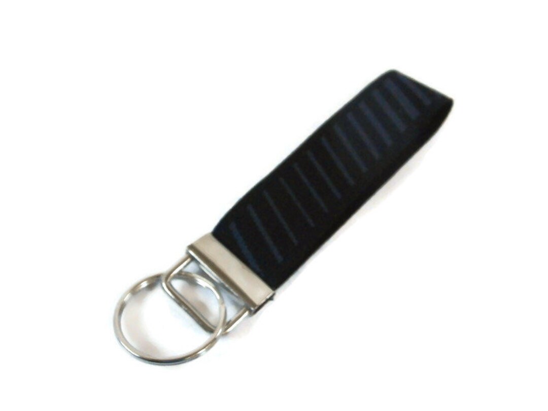 Black With Gray Stripes Key Fob | Stretchy Black and Grey Key Holder ...