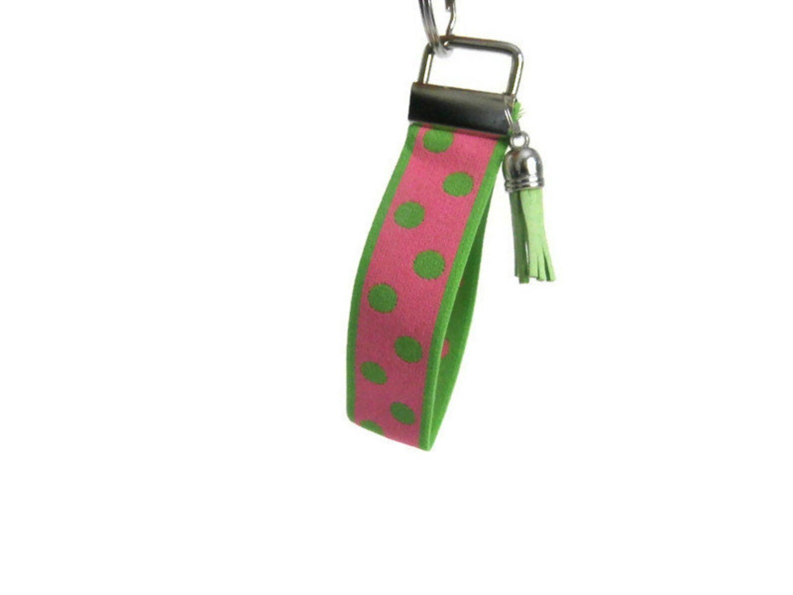 Wrist Key Holder W/snap Clip Option. Pink W/green Dots - Etsy
