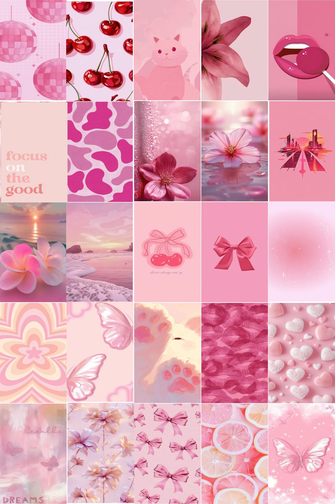 Pink Preppy Aesthetic Wallpaper Collage Kit, Preppy PFP Pink Printable ...