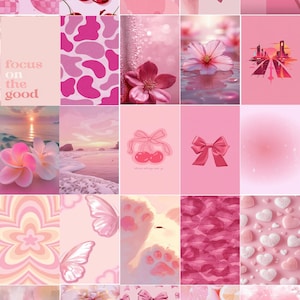 Pink Preppy Aesthetic Wallpaper Collage Kit, Preppy PFP Pink Printable ...