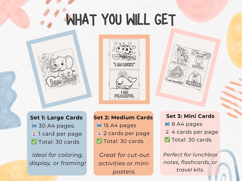 30 Printable Affirmation Coloring Cards for Kids, Positive Mindset ...