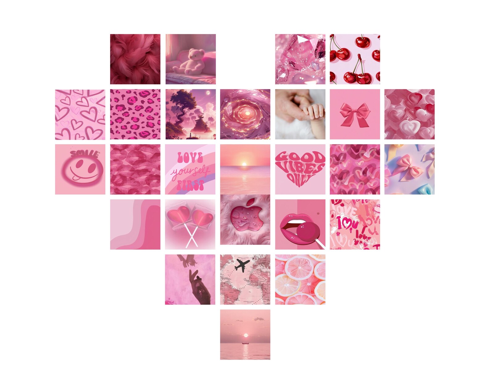 Pink Preppy Aesthetic Wallpaper Collage Kit, Preppy PFP Pink Printable ...
