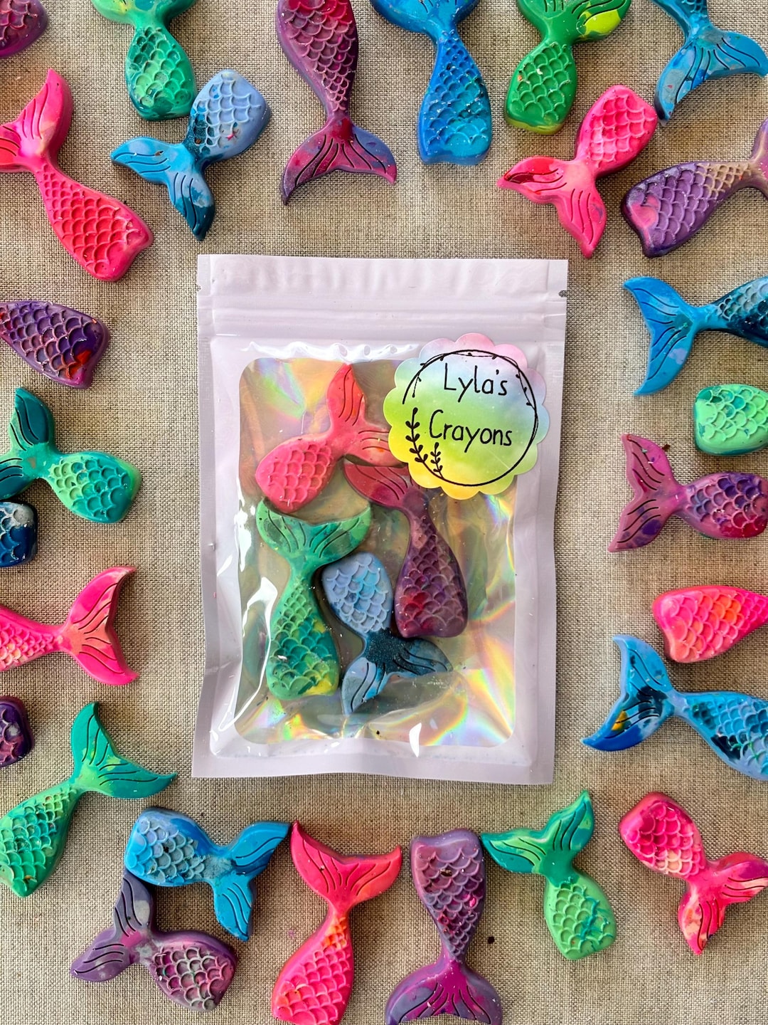 Mermaid Crayon Set, Custom Party Favors, Kids' Loot Bags, Recycled ...