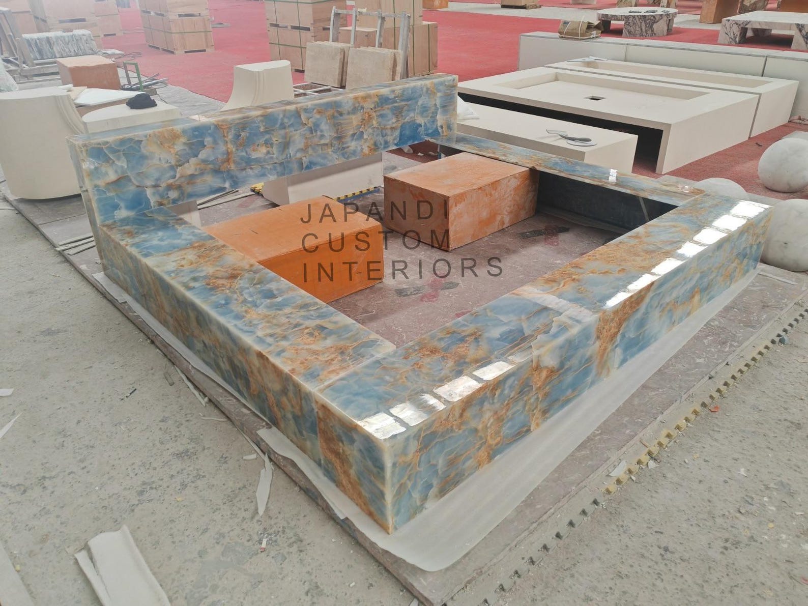 Blue Onyx Marble Bed Frame - Custom - Backlit Permissable - Etsy