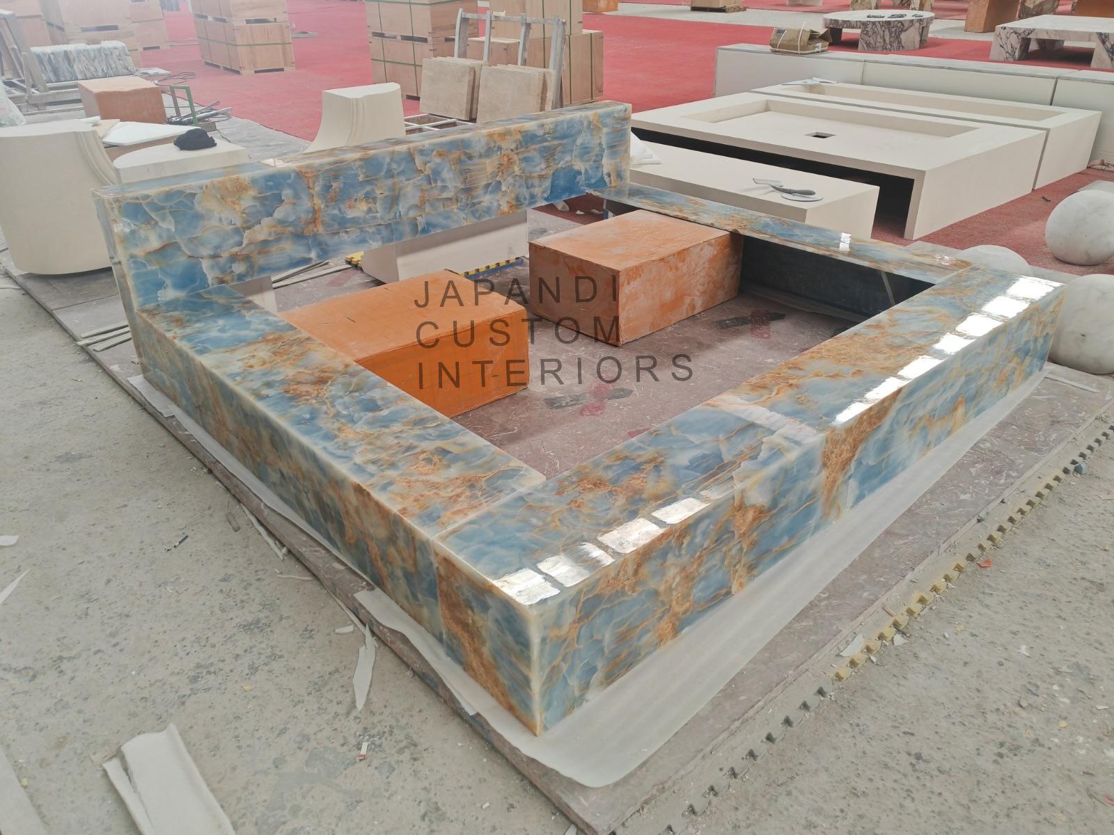 Blue Onyx Marble Bed Frame - Custom - Backlit Permissable - Etsy