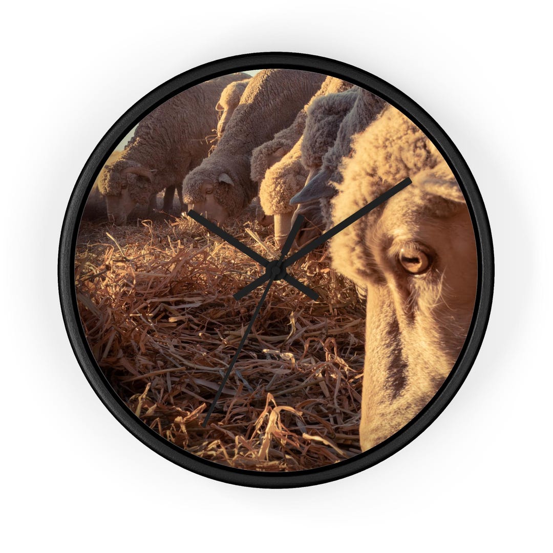Rustic Sheep Wall Clock Farmhouse Decor, Animal Lover Gift, Country Home Accent, Unique Gift ...