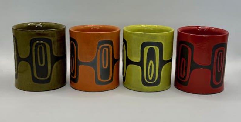 MCM Tiki Drinkware Set - Etsy
