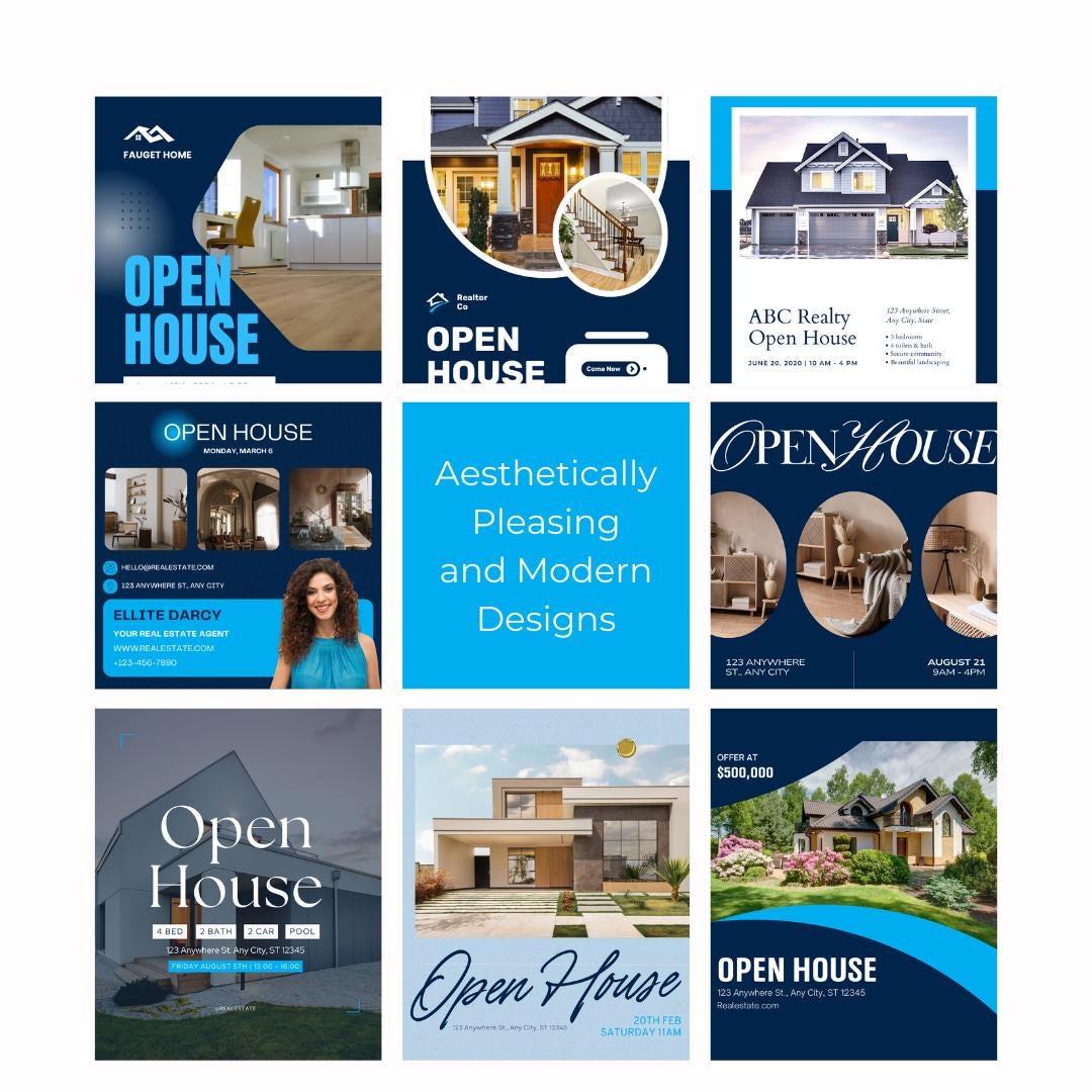 20 Real Estate OPEN HOUSE Instagram Post Template | Editable Templates ...