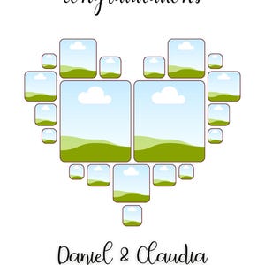 Editable Heart Photo Collage Template | Wedding Remembrance ...