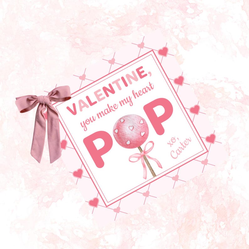 School Valentines Cards, Cake Pop Valentine, Lollipop Valentines, You ...