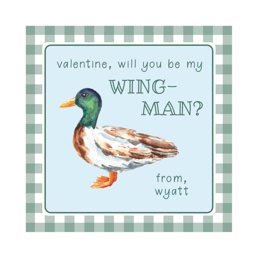 Duck Valentines Day Card, Mallard Valentines, Cute Valentines Tag ...