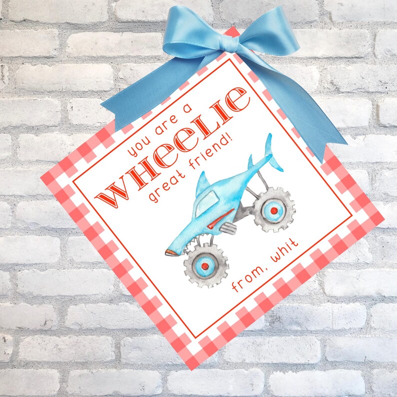 Monster Truck Valentine, Printable Kids Valentine, Boys Valentine Card ...