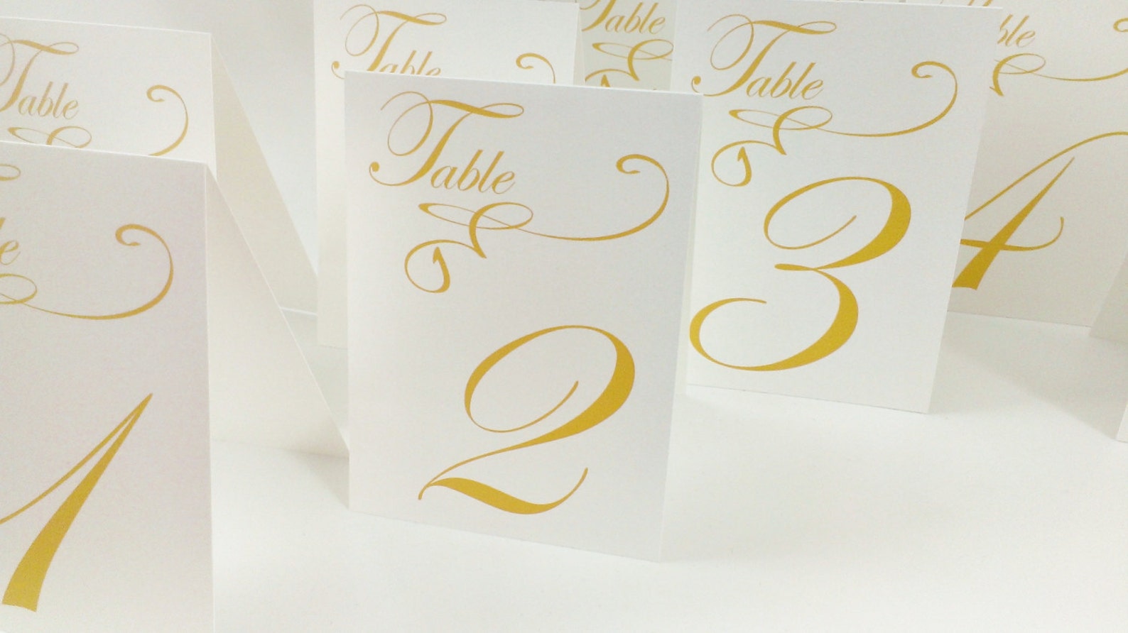 Table Markers / Table Tents / Wedding Table Numbers With Gold Text ...