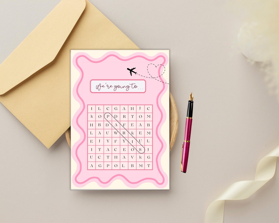 Destination Word Search - Digital Download - Surprise Destination Game ...