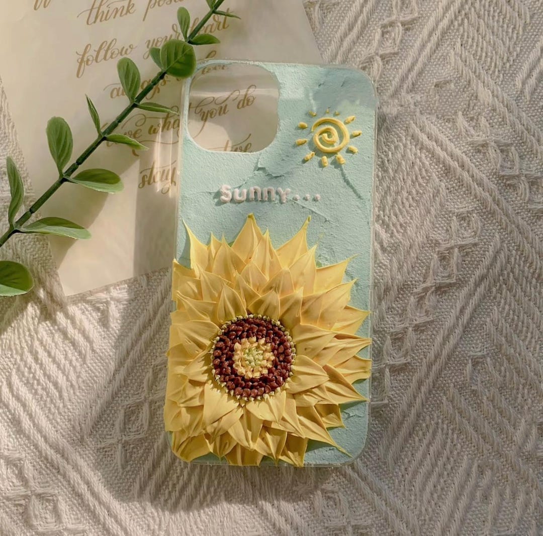 Sunflower Decoden Phone Case: Sunshine Yellow Flower - Etsy