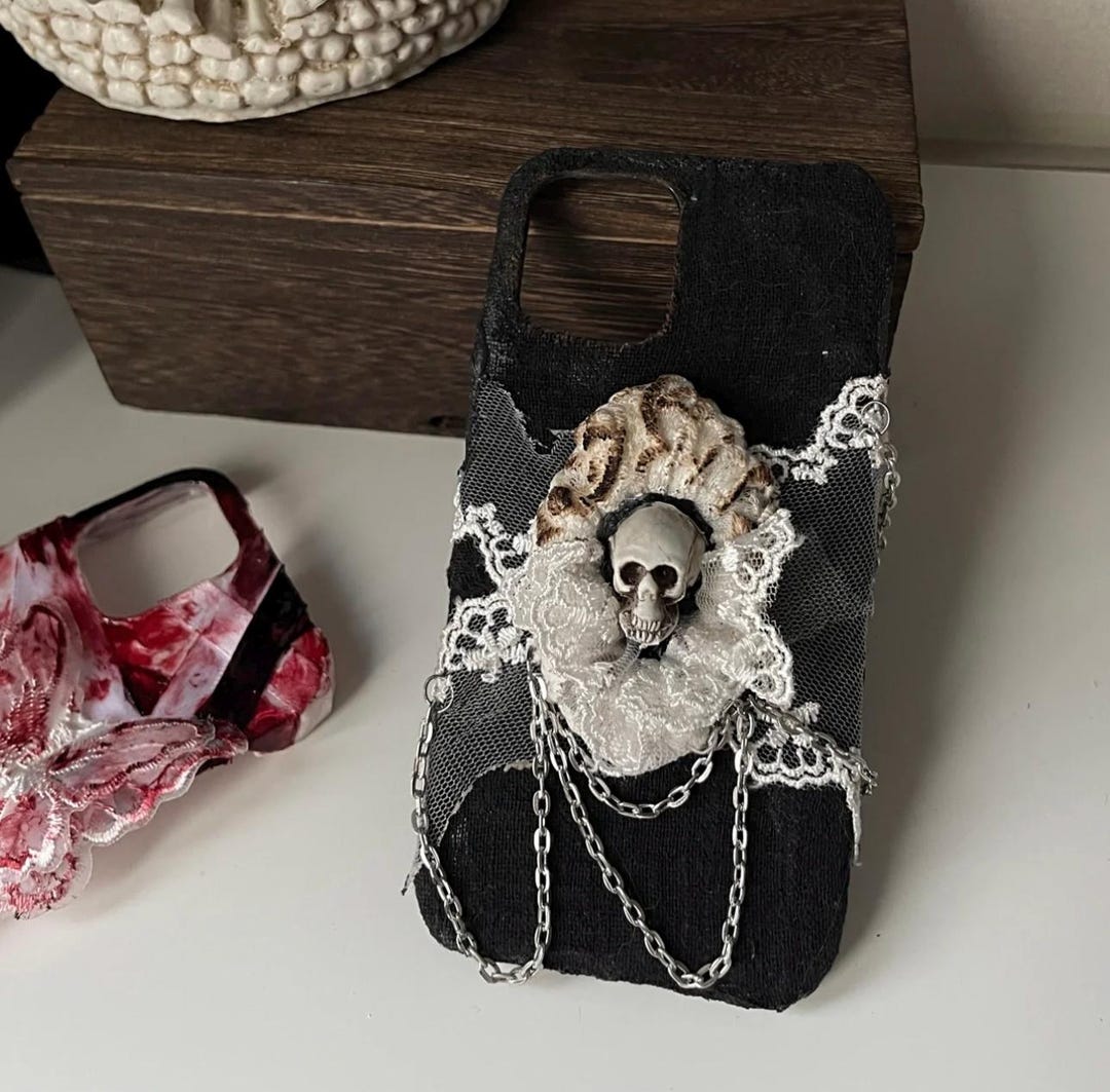 Handmade Gothic Inspired Decoden Phonecase, a Dark and Stylish ...